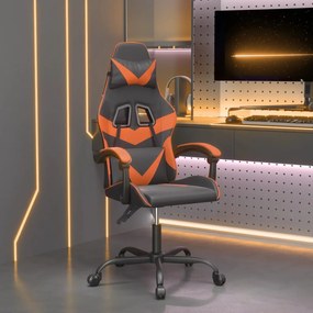 Herní židle černá a oranžová umělá kůže 3143848