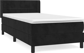 Box spring postel s matrací černá 80 x 200 cm samet 3130927