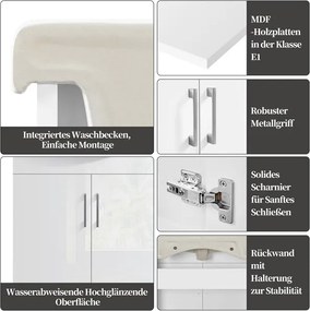 Koupelnová skříňka s umyvadlem – bílá (256460868253)