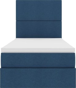 Postel s úložným prostorem a matrací Modrá 100 x 200 cm textil 3371702