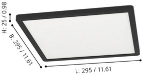 Eglo 900093 - LEDRGBW Stmívatelné stropní svítidlo ROVITO-ZLED/14,6W/230V černá