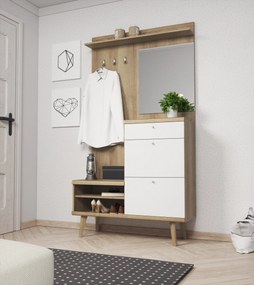Předsíňová stěna Primo 110 cm dub Riviéra/bílá