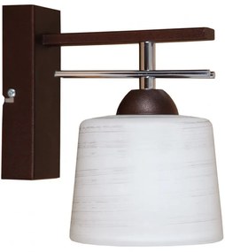 Nástěnná lampa s chromovanými prvky - skleněné stínidlo