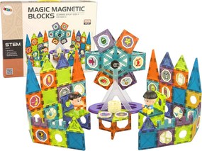 LEAN Toys Magnetické stavebnice 3D – Ruské kolo, 155 dílů