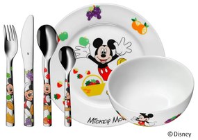 6dílná sada dětských nerezových příborů a nádobí WMF Mickey Mouse