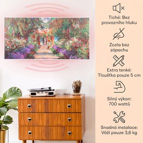 Klarstein Wonderwall Air Art Smart, infračervený ohřívač, 120 x 60 cm, 700 W, aplikace, zahradní cesta