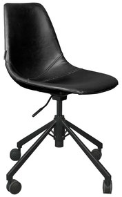 Černá kancelářská židle na kolečkách Dutchbone Franky