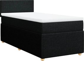 Box spring postel s matrací černá 90x200 cm textil 3289634