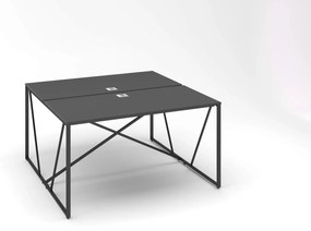 Psací stůl Dvoumístný Lenza PROX 138/67 Dekor stolové desky: černý grafit, Barva podnože: černá