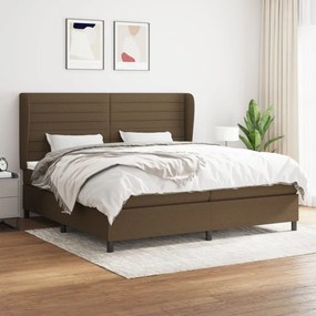 Box spring postel s matrací tmavě hnědá 200x200 cm textil 3128072