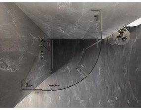 Mexen Lunar, L půlkruhový výklopný sprchový kout 90 x 90 cm, 8mm čiré sklo, ocelový profil, 833L-090L-090P-97-00