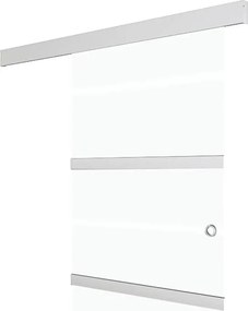 Posuvné dveře ESG sklo a hliník 76 x 212 cm stříbrné 288058