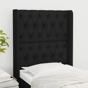 Čelo postele typu ušák černé 83x16x118/128 cm textil 3119892