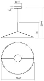 Světla a lustry REDO GROUP Redo Orbit 01-3841 světlo LED kruh 48W 3000K 80 cm černé