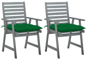 Zahradní jídelní židle s poduškami 2 ks masivní akáciové dřevo,  3064421