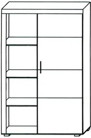 SAMBA k | regál 2 | 90 cm | san marino/krémová