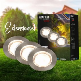 BRI 3915032 CONNECT TO SHINE prodlužovací sada Padouk 3ks LED zapuštěných svítidel do země, IP67 - BRILONER