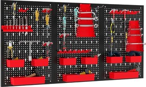 Costway Kovová stěna na nářadí s9-částečné úložné boxy a držáky nářadí a háček