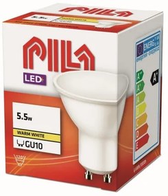 LED žárovka GU10 PILA 5,5W (50W) teplá bílá (2700K), reflektor 120°