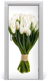 Fototapeta na dveře Bílé tulipány 75x205 cm