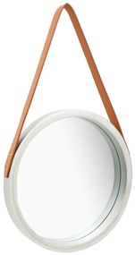 Nástěnné zrcadlo s popruhem 40 cm stříbrné 320362