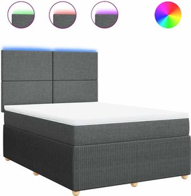 Box spring postel s matrací tmavě šedá 160x200 cm textil 3294401