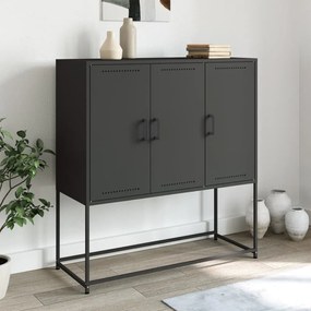 Skříň highboard černá 100,5 x 39 x 107 cm ocel