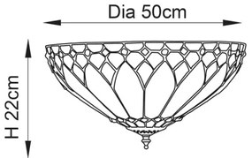 Endon 63973 - Stropní svítidlo Tiffany BROOKLYN 2xE14/60W/230V pr. 50 cm