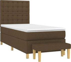 Box spring postel s matrací tmavě hnědá 80x200 cm textil 3137432