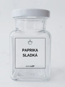Samolepka na kořenky PAPRIKA SLADKÁ průhledná 5 × 5 cm tučné písmo
