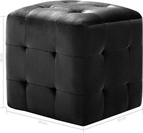 Taburety 2 ks černé 30 x 30 x 30 cm sametová látka 278386
