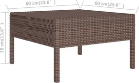 vidaXL Marketos 9dílná zahradní sedací souprava s poduškami polyratan hnědá