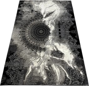 HU Černo-hnědý moderní koberec Glamour 27237-Siyach Rozměr: 60x110 cm