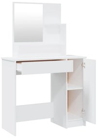 vidaXL Toaletní stolek sada bílý 86,5 x 35 x 136 cm