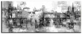 Obraz Staré Město pražské Grey Velikost (šířka x výška): 180x70 cm