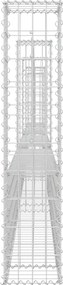 Gabionový koš ve tvaru U s 5 sloupky železo 500 x 20 x 100 cm 151278
