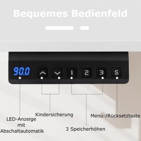 Costway Stůl s nastavitelnou výškou Elektrický stojící Rustikální – 120 × 60 cm