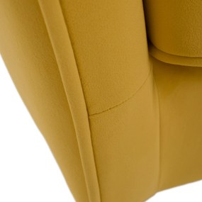 Designové křeslo, žlutá Velvet látka/gold chrom zlatá, EZIO