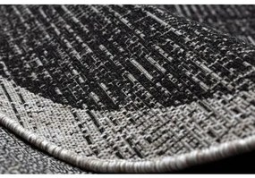 Dywany Luszczow Kusový koberec kulatý SISAL FLOORLUX 20401 Rám, černý, stříbrný Rozměr koberce: 120 cm KRUH