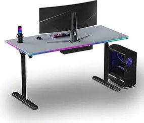 ULTRADESK Quest černá-šedá / Herní stůl / 140 x 70 x 72 - 120 cm / nas