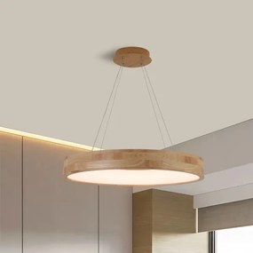 Brilagi -LED Lustr na lanku FALCON WOOD LED/40W/230V 3000/4000/6000K 60 cm dřevo