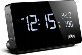 Černý Klasický Budík Braun BC20B Alarm Auto-podsvícení 2 x Usb-c