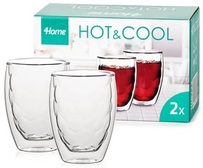 4home Termo sklenice Raspberry Hot&Cool, 250 ml, 2 ks