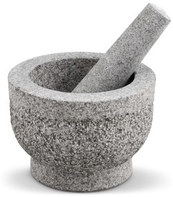 Cole&Mason Hmoždíř granitový s tloučkem 11 cm světle šedý