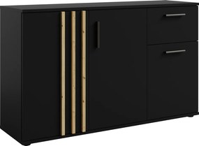 Komoda, 3D1S, černá/dub artisan, TOLIS TYP 2