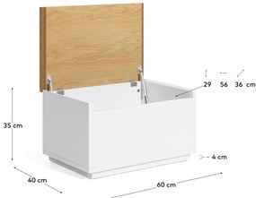 Truhla v dekoru dubu v přírodní barvě 60x35 cm Abilen – Kave Home