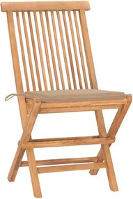 3dílný skládací zahradní jídelní set s poduškou masivní teak 3063201