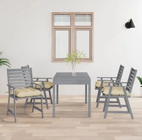 vidaXL Zahradní jídelní židle s poduškami 4 ks masivní akáciové dřevo [3078423] Barva: krémová
