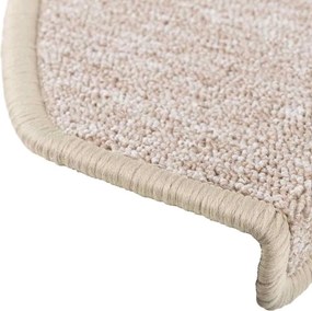 Schodové rohože 15 ks 65 x 24 x 4 cm béžové, půlkulaté, velké 133890