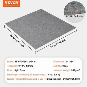 Kobercové dlaždice odlupujte a přilepte, čtvercové samolepicí 61 × 61 cm
